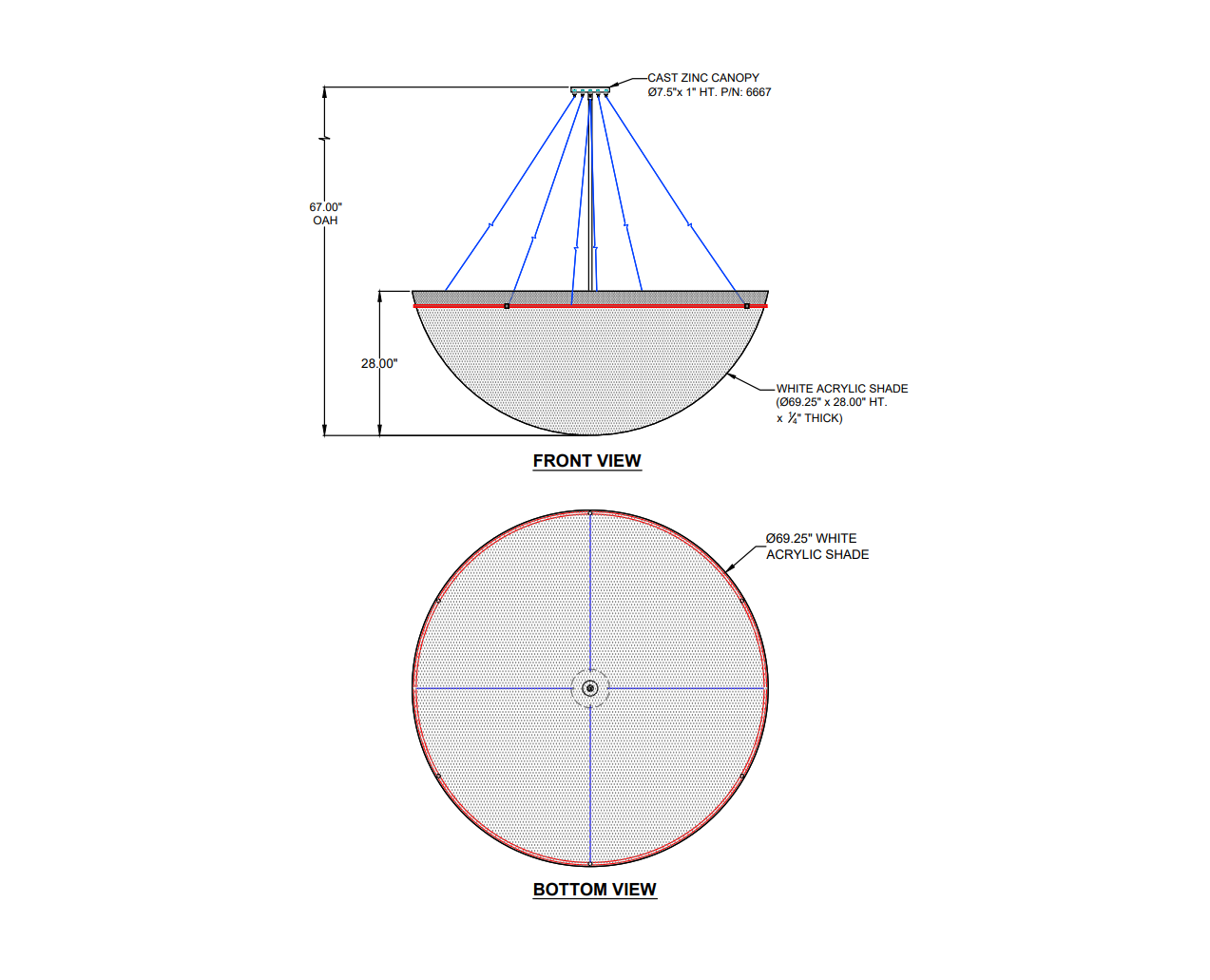 Faux Alabaster Acrylic Bowl | Lite Tops Custom Light Fixtures & Lamp Shades